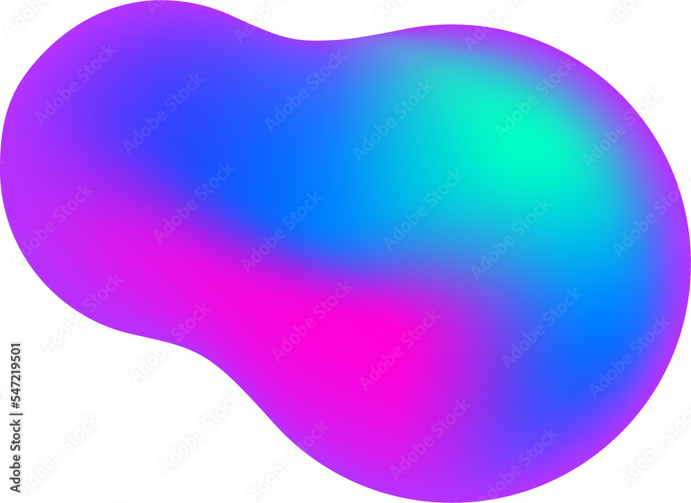 Gradient blob shape. Abstract organic random form. Liquid fluid background. Amoeba bubble and ...
