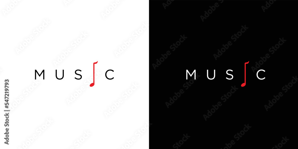 Simple and unique music logo design Stock Vector | Adobe Stock