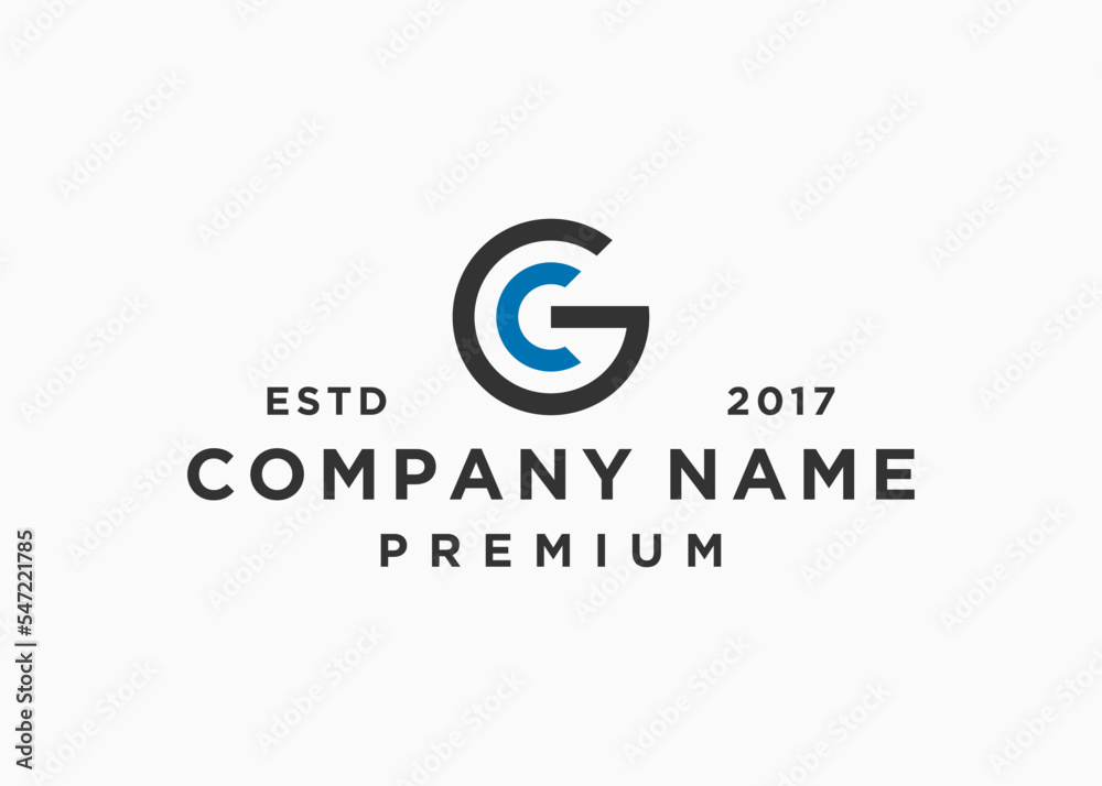 letter gc with circle logo design vector illustration template Stock ...