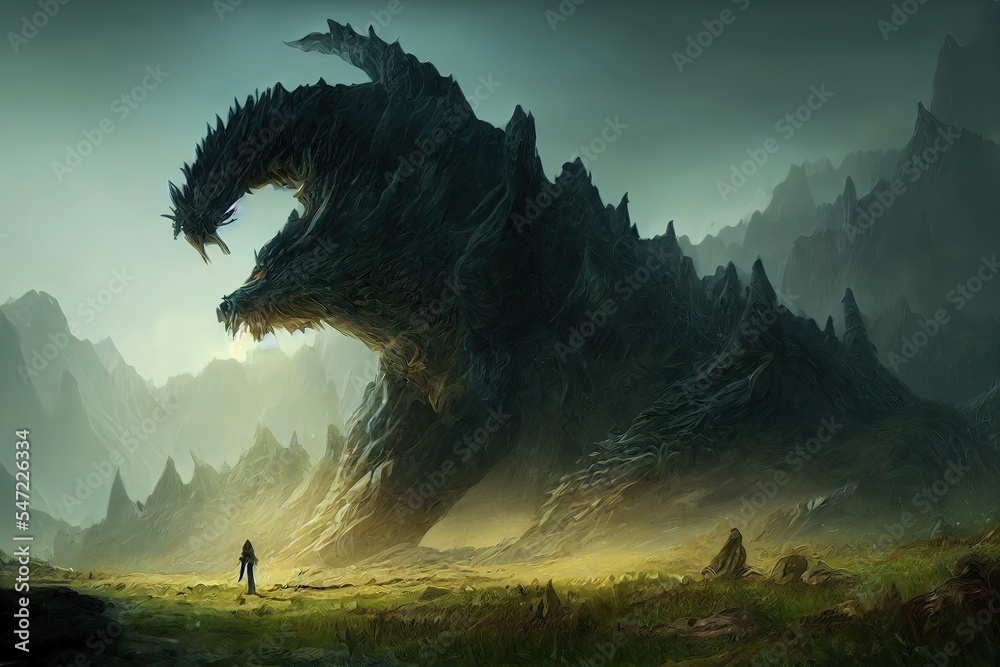 fantasy giant monster in concept Norse Mythology Stock Illustration ...