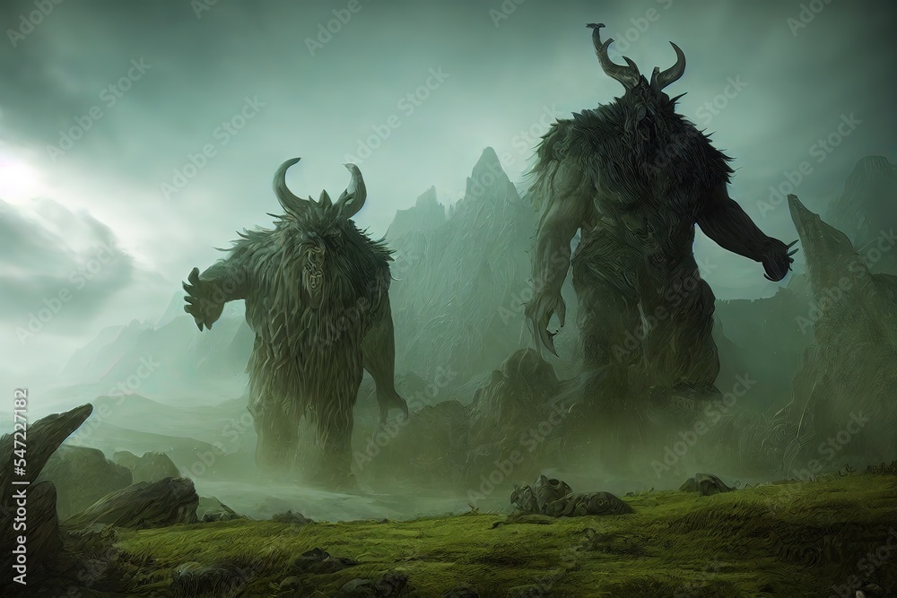 fantasy giant monster in concept Norse Mythology Stock Illustration ...