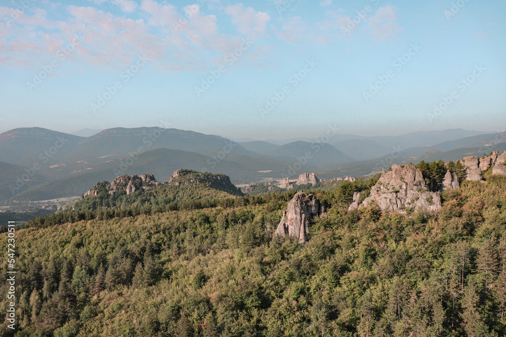 Stunning nature with high rocks and hills in Belogradchik in Bulgaria ...