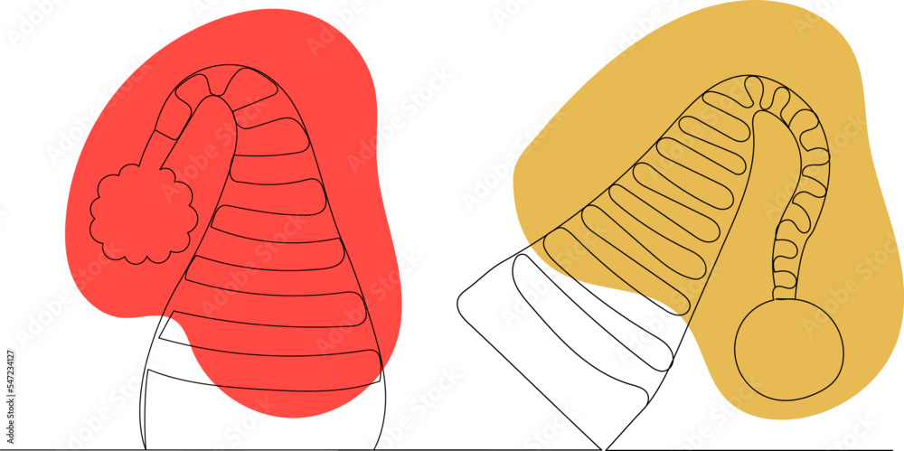 hats continuous line drawing, vector, sketch Stock Vector | Adobe Stock