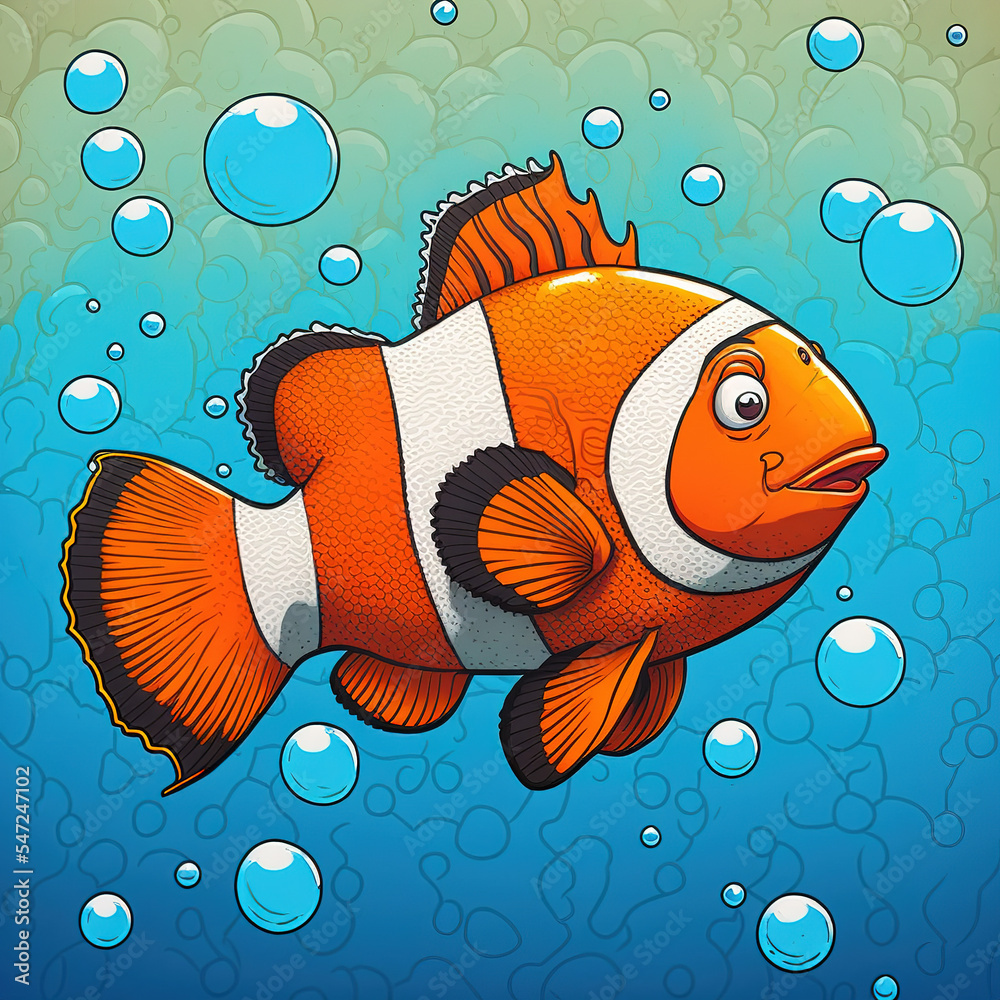 Cartoon Fish Stock Illustration | Adobe Stock