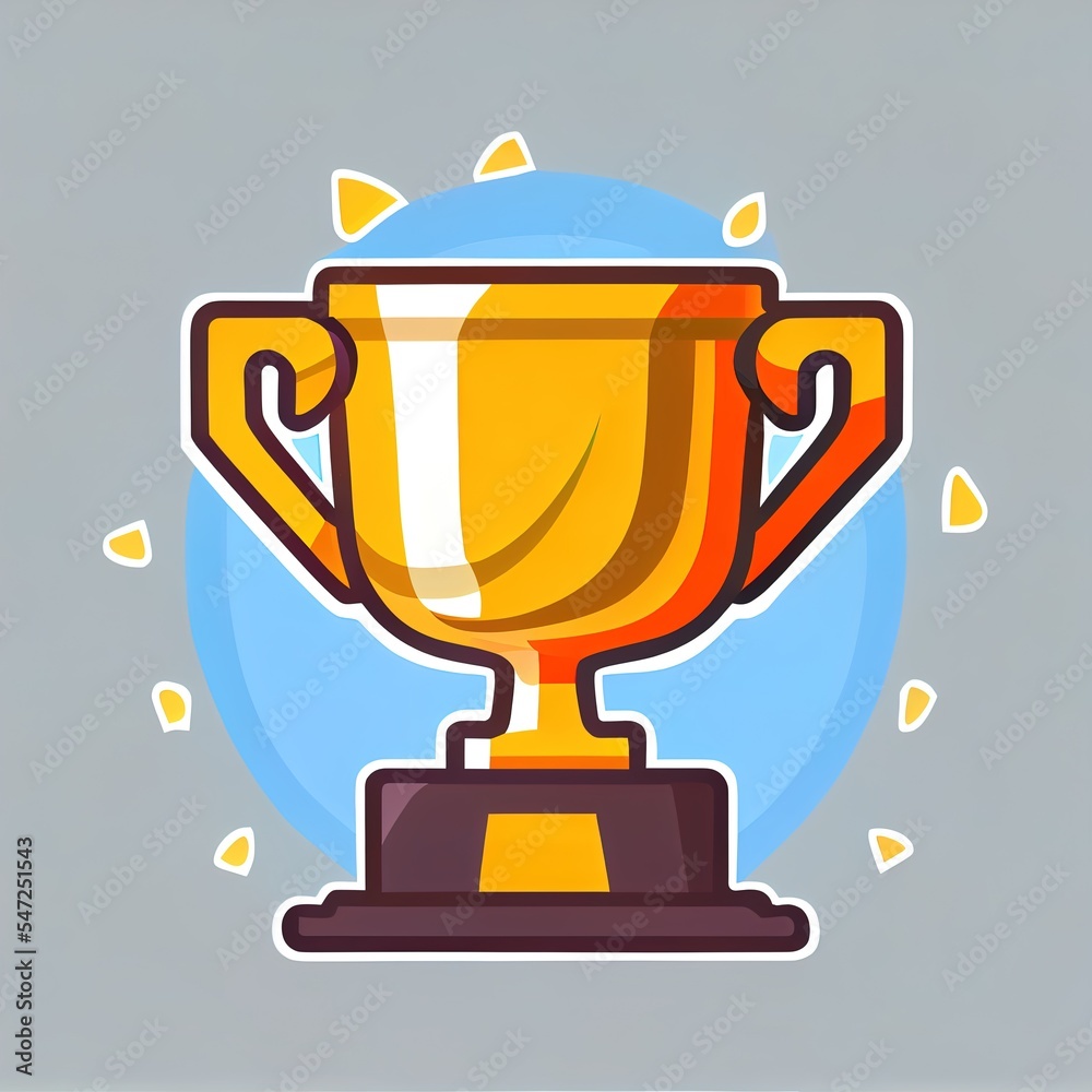 2d illustrated flat trophy or winner logo or clipart Stock Illustration ...
