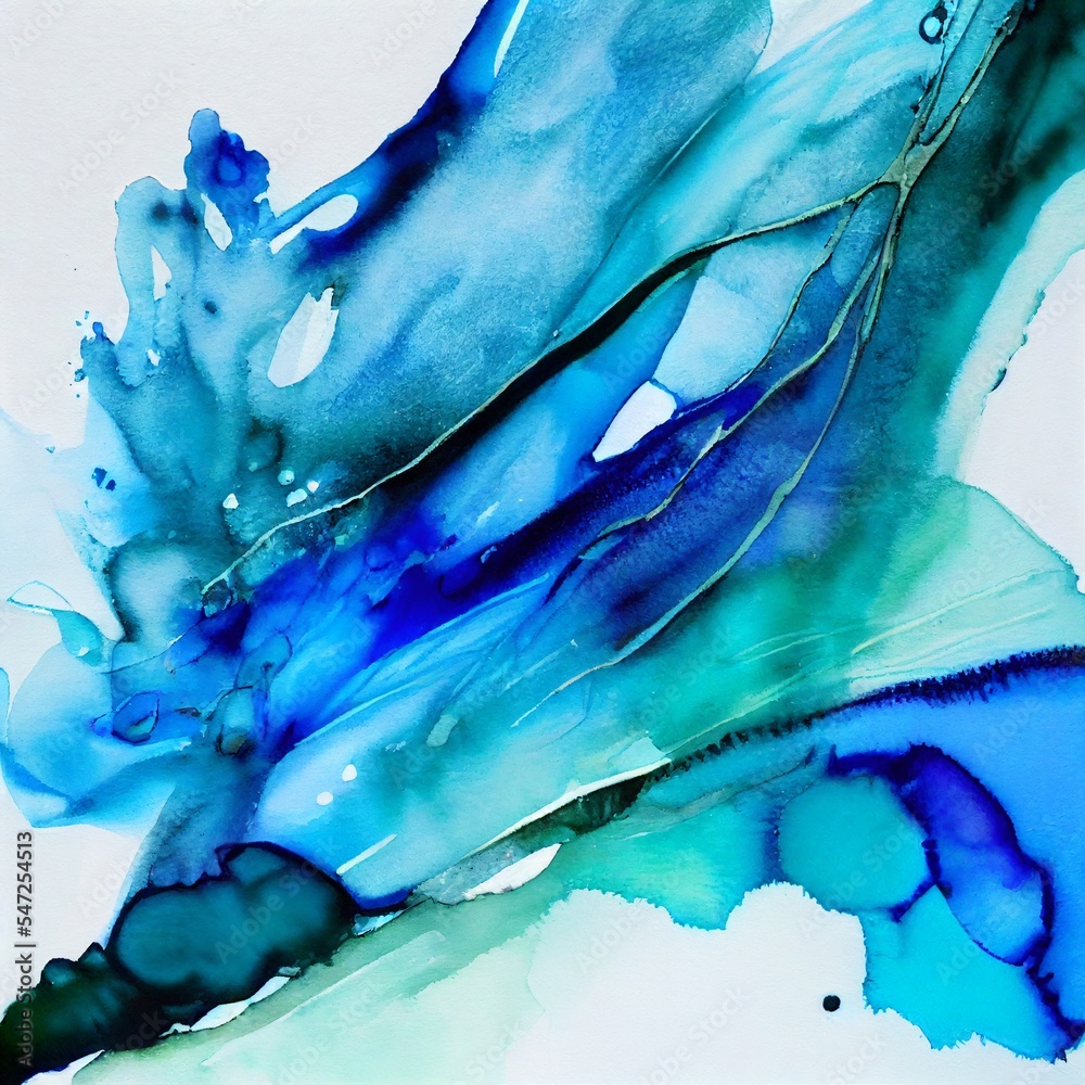 Artistic blue watercolor splash effect template Stock Illustration ...