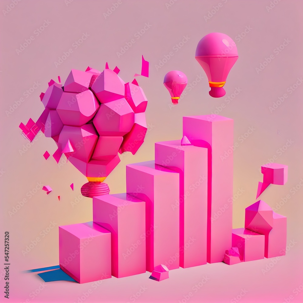 Leadership for successful new idea. Excellent business graph on ... Leadership for successful new idea. Excellent business graph on ...