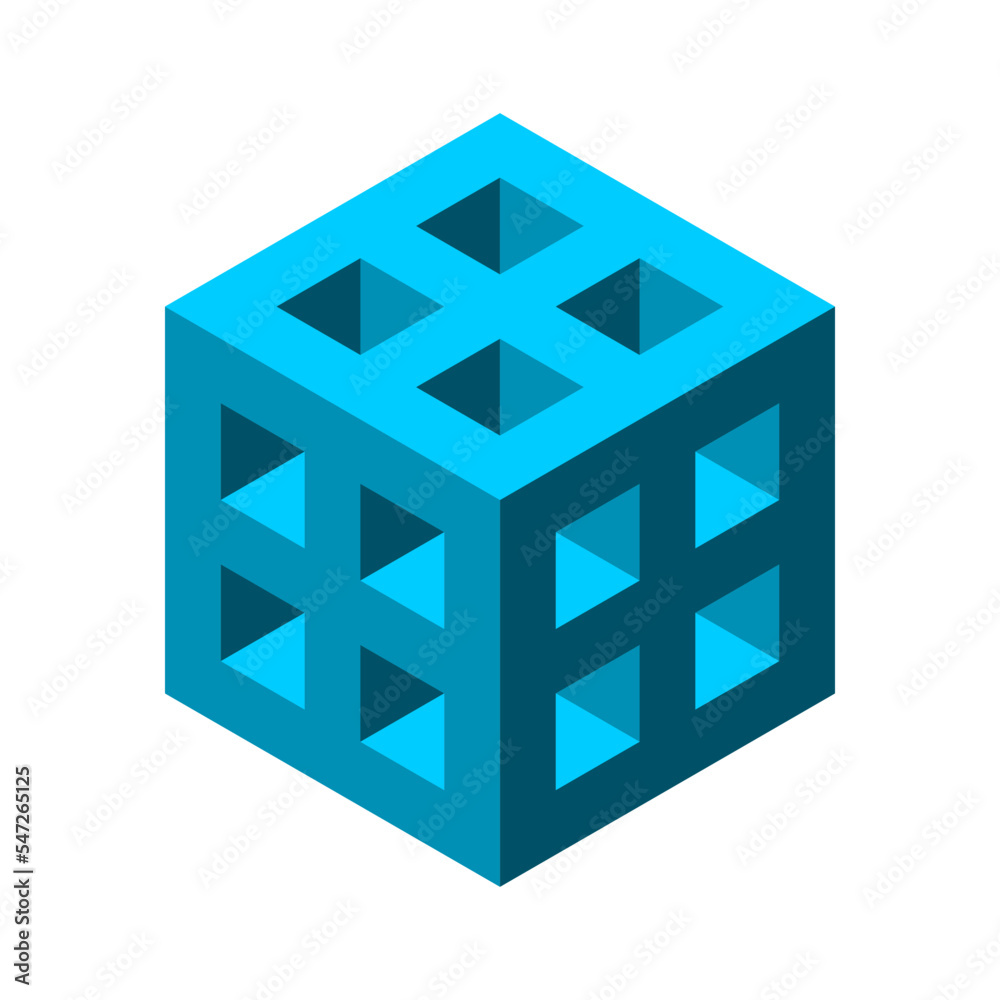 Isometric 3D cube logo design template. Construction, architecture ...