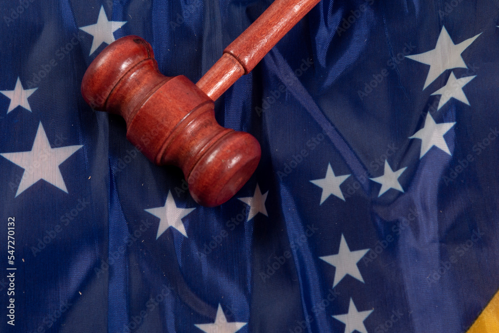 hammer symbol of justice on the Brazilian flag featuring the courts ...