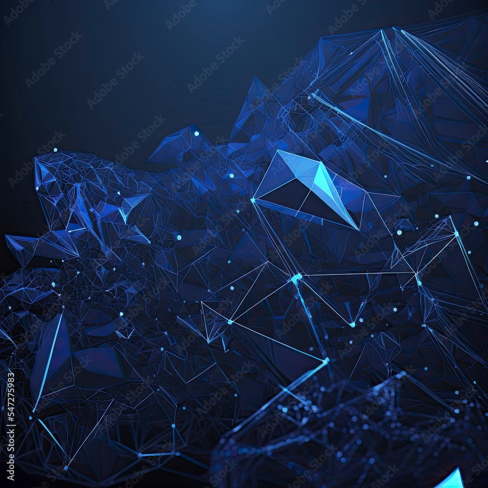 Abstract blue digital network background Stock Illustration | Adobe Stock