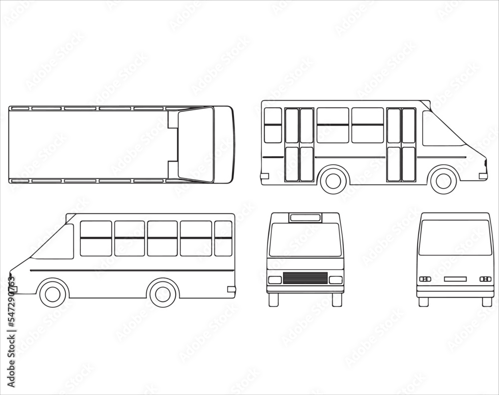 vector design of a mini bus vehicle which is usually used to transport ...