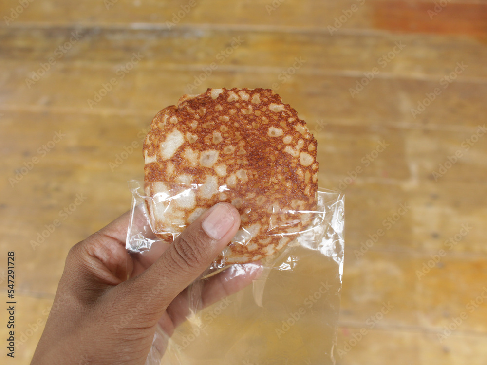 Serabi, a typical Indonesian pancake made from rice flour and coconut ...