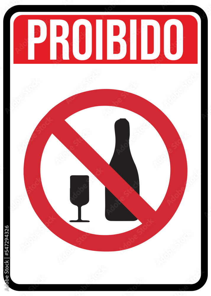 PLACA PROIBIDO BEBIDAS ALCOÓLICAS, PROIBIDO BEBIDAS ALCOÓLICAS ...