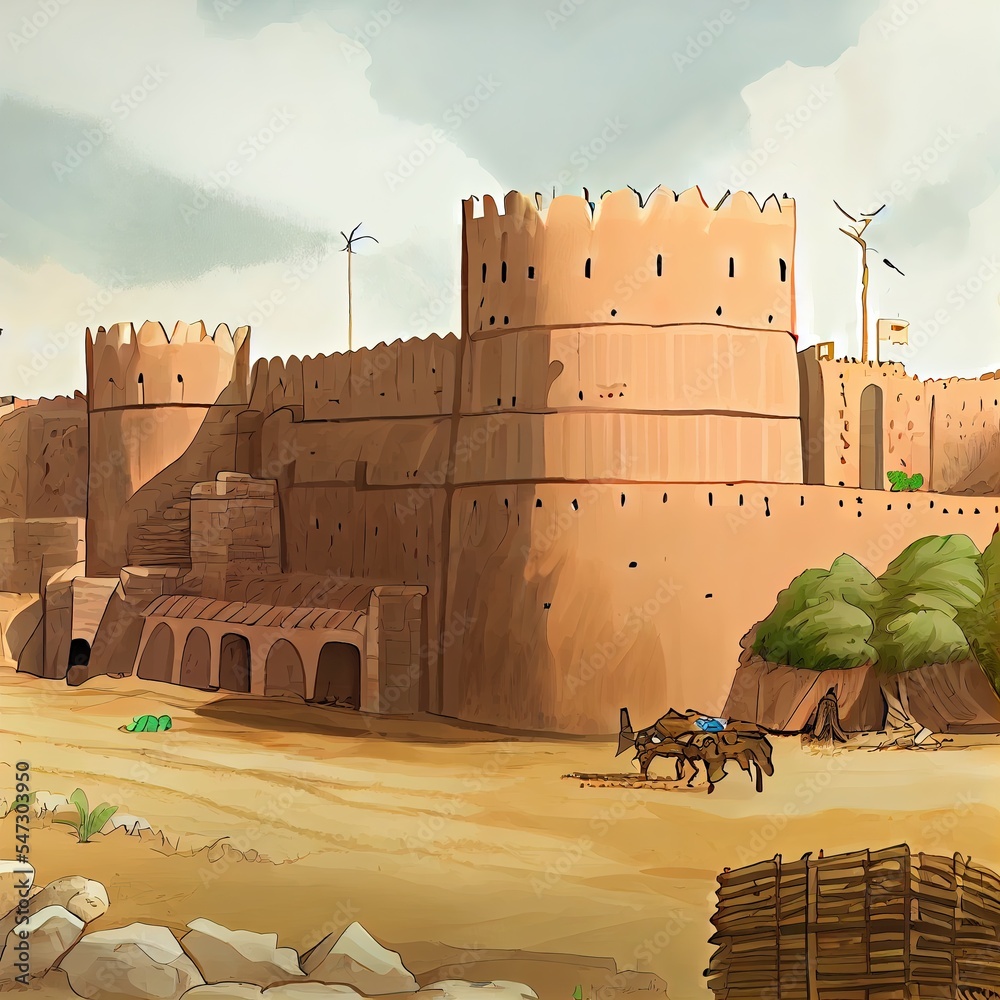 The Historic Diriyah Fort, Riyadh, Saudi Arabia Stock Illustration ...