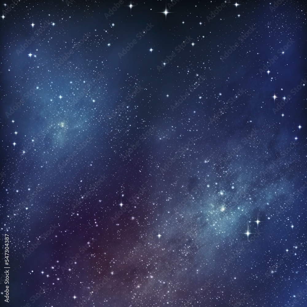 Stars in sky, starry night starlight shine of milky way, space cosmic ...