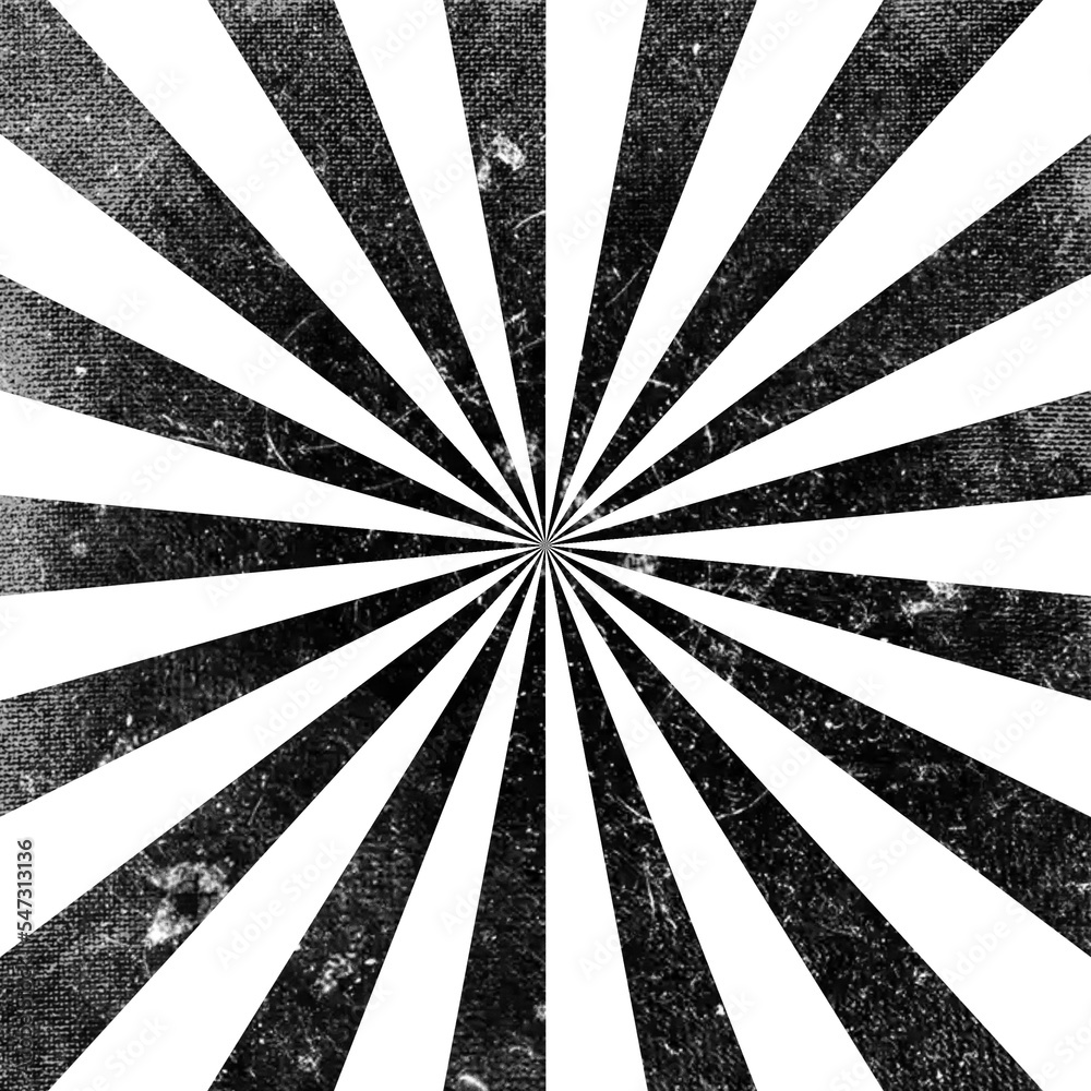 Old Popular And Classic Black And White Ray Pattern Background Of