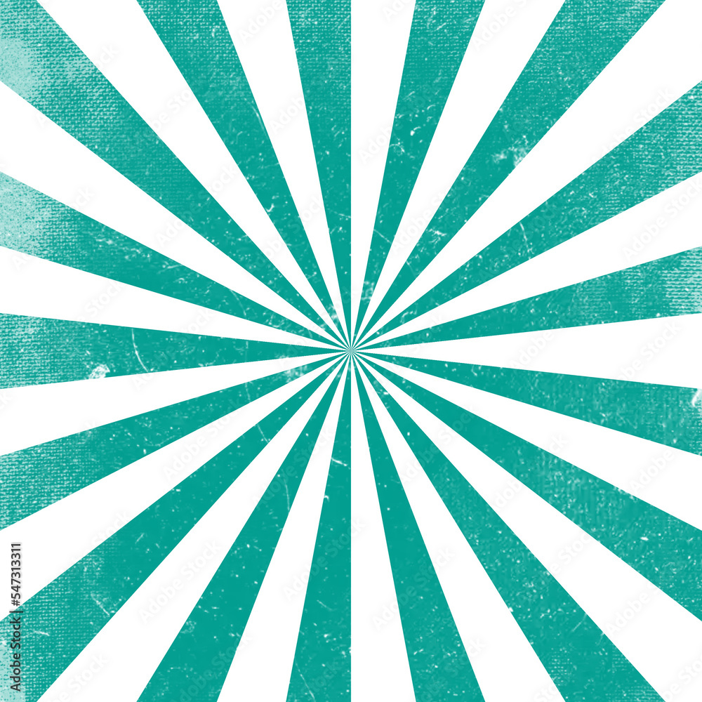 Old popular and classic cyan and white ray pattern background of ...
