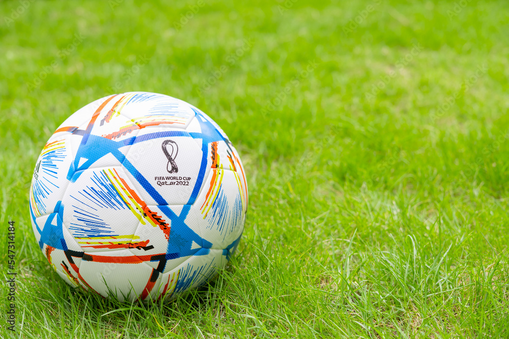 ZHONGSHAN China-November 19,2022:a football or soccer for The FIFA ...