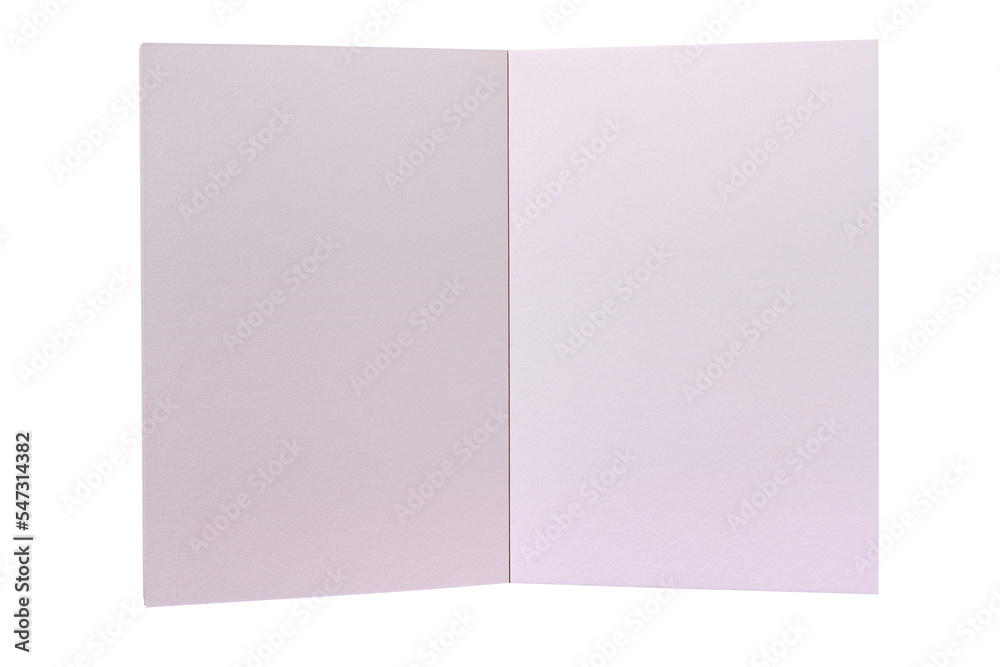 Plain white blank writing book open page isolated transparent ...
