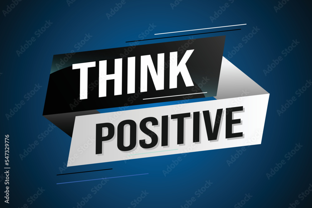 think positive word concept vector illustration with lines modern ...