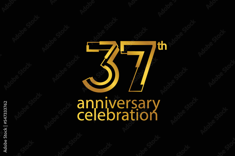 37 year anniversary celebration abstract style logotype. anniversary ...