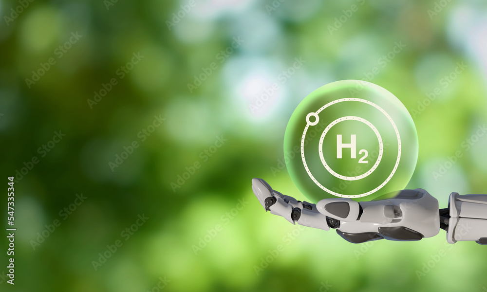 Clean hydrogen energy concept. Environment, eco friendly industry and ...