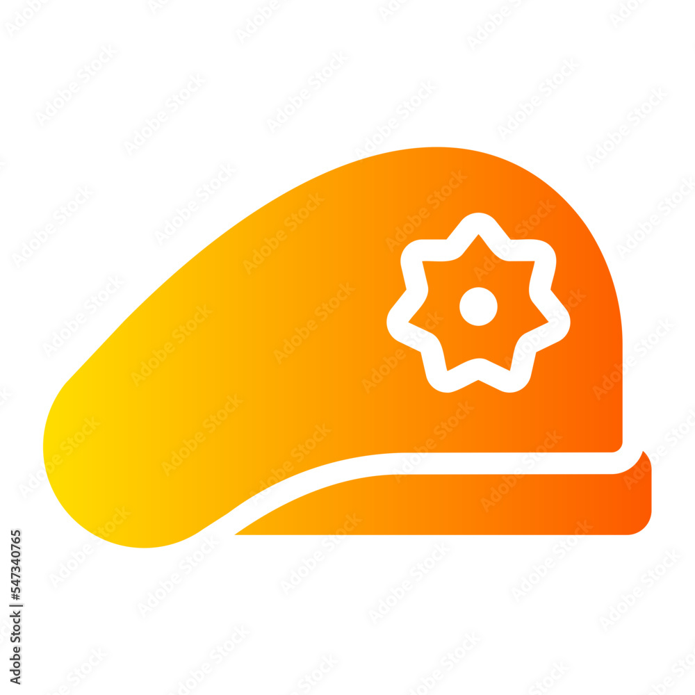 beret gradient icon Stock Vector | Adobe Stock