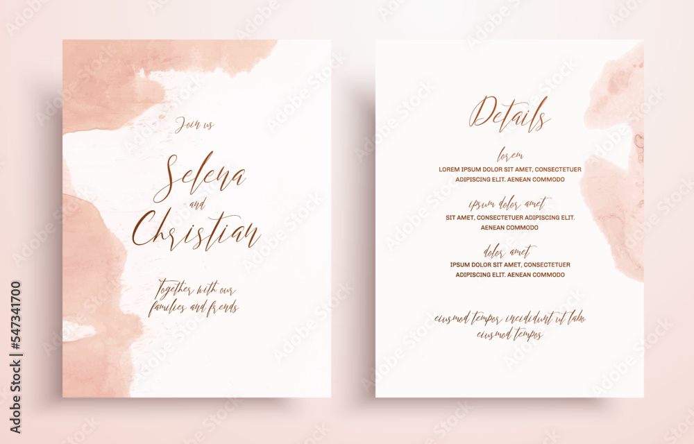 Wedding card with fluid art texture. Pastel background with abstract ...
