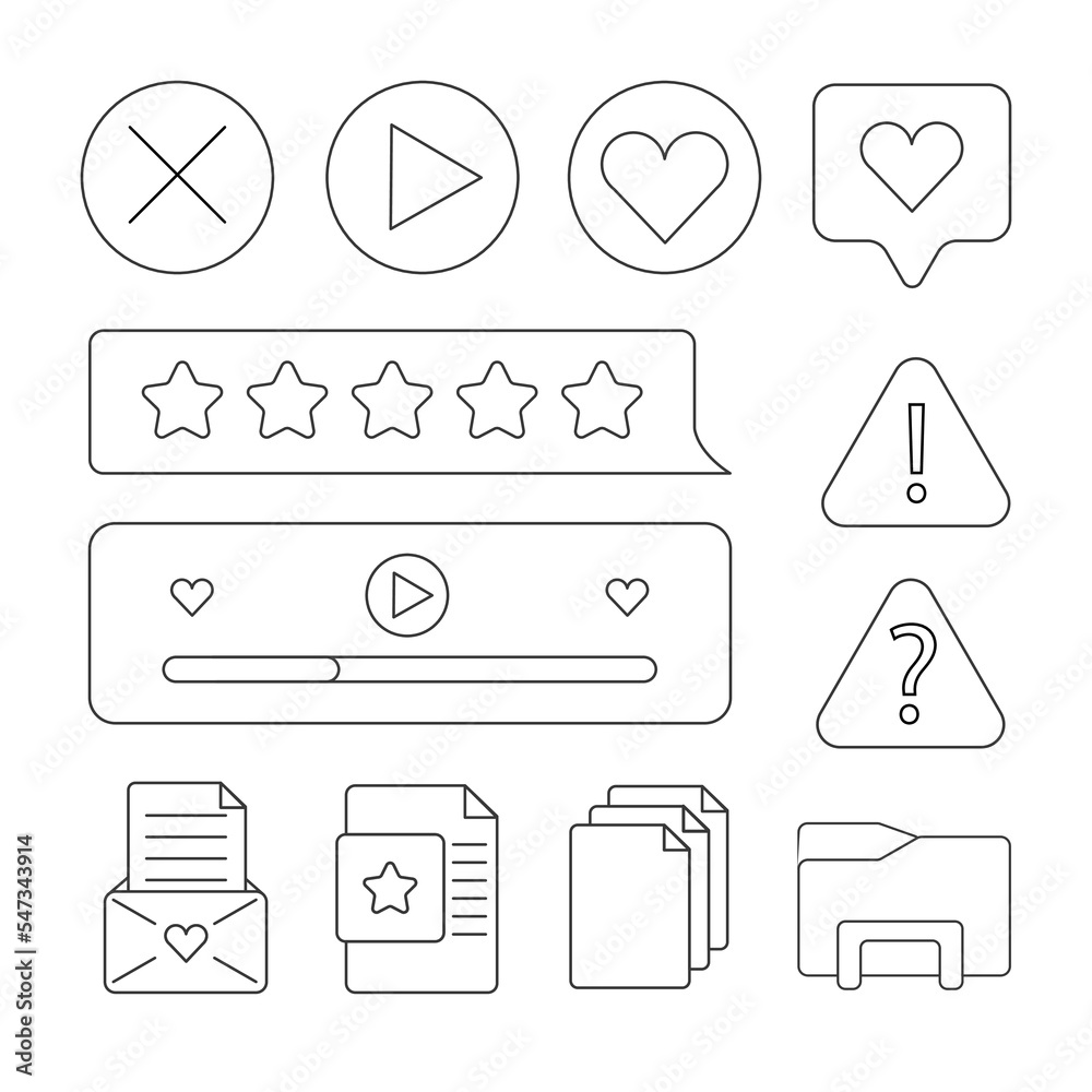 Set of retro stickers. Doodle style. 90s retro vaporwave old desktop ... Set of retro stickers. Doodle style. 90s retro vaporwave old desktop ...