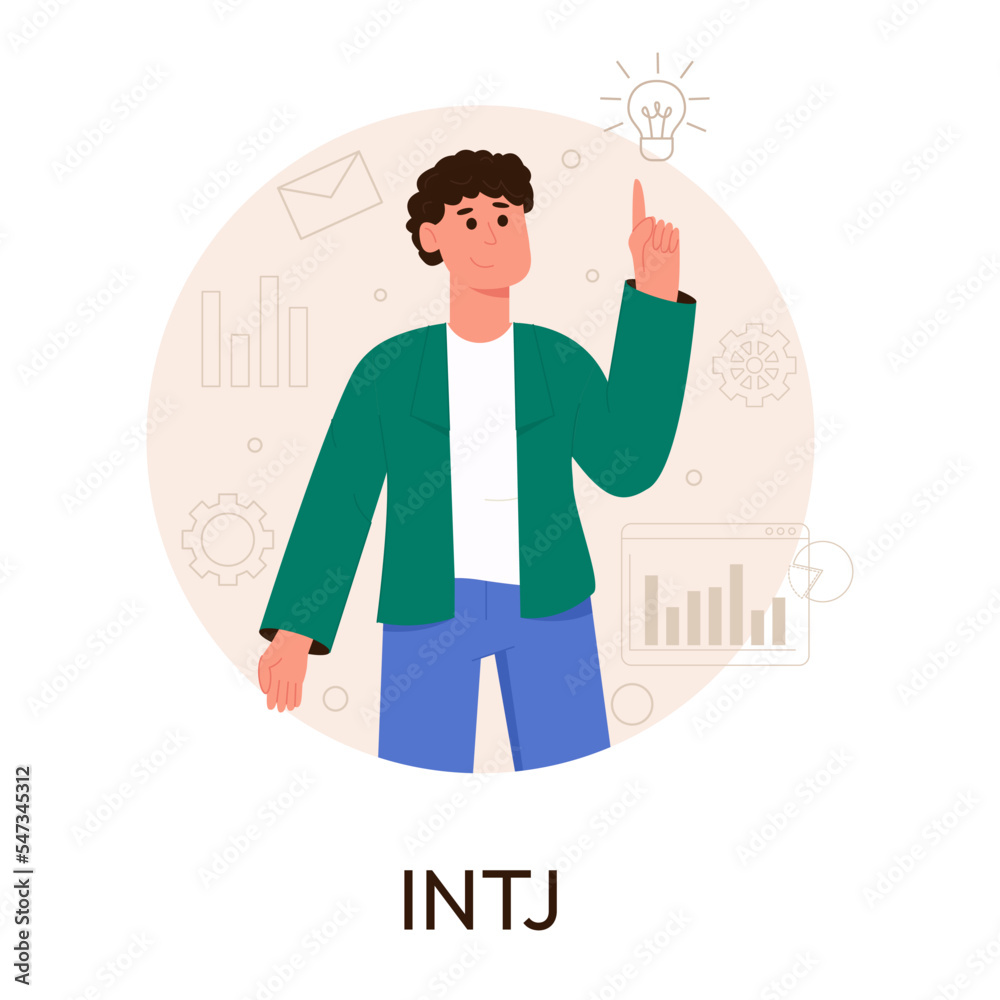 MBTI person types concept. Socionics mbti. Personality test. Flat ...