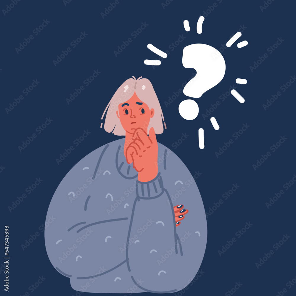 Cartoon vector illustration of woman asking questions Stock Vector ...