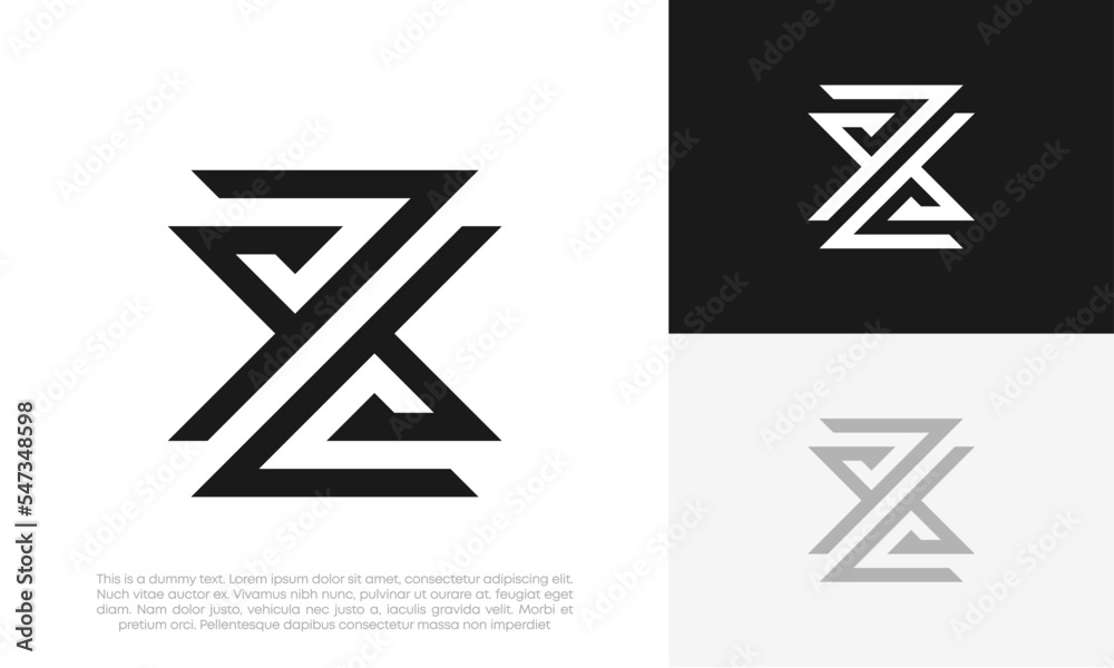 letter ZX or XZ initial logo design vector Stock Vector | Adobe Stock