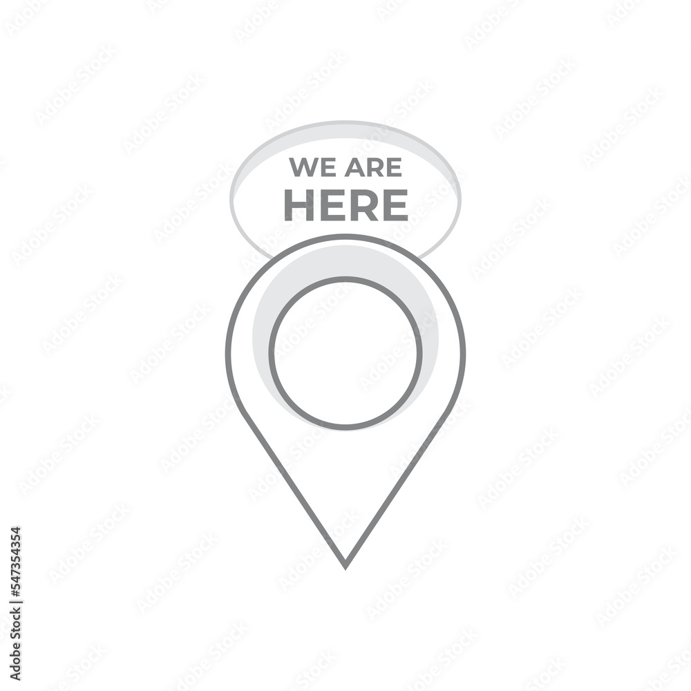 Vetor de Line we are here map point icon do Stock | Adobe Stock