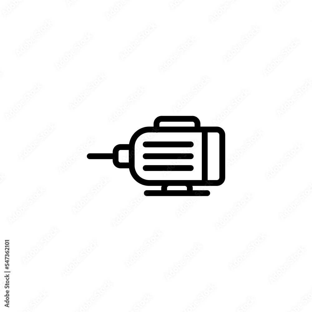 Vector sign of electric motor symbol is isolated on a white background ...