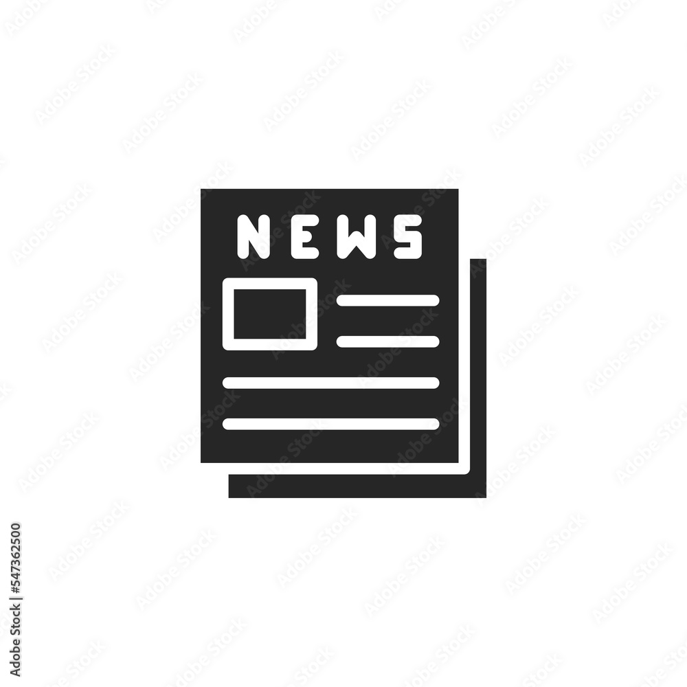 Vector sign of newspaper symbol is isolated on a white background ...