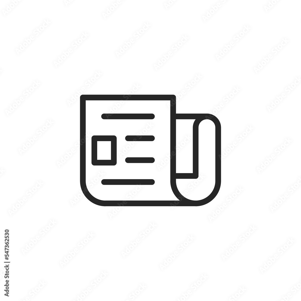 Vector sign of newspaper symbol is isolated on a white background ...