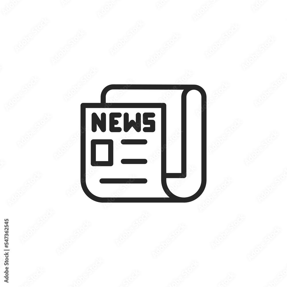 Vector sign of newspaper symbol is isolated on a white background ...