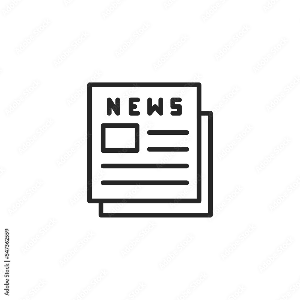 Vector sign of newspaper symbol is isolated on a white background ...