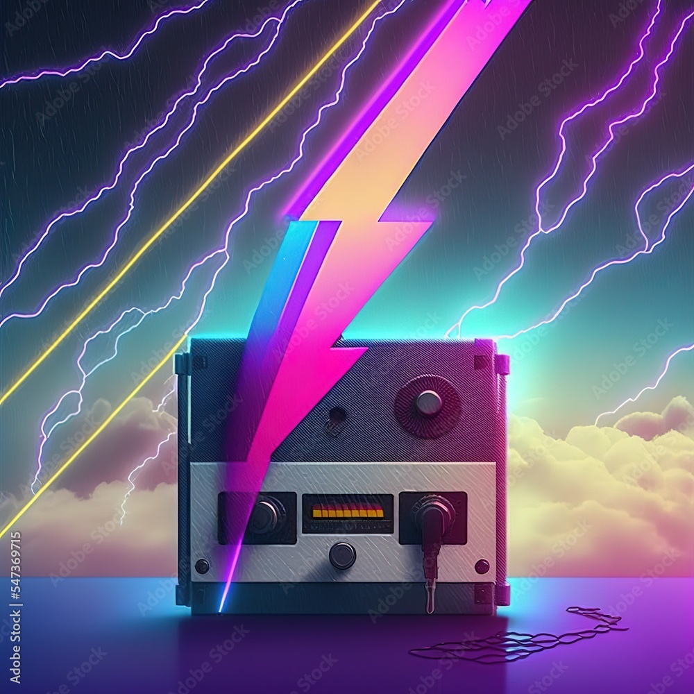 Synthwave VHS cassette illustration in 80s style Stock Illustration ...