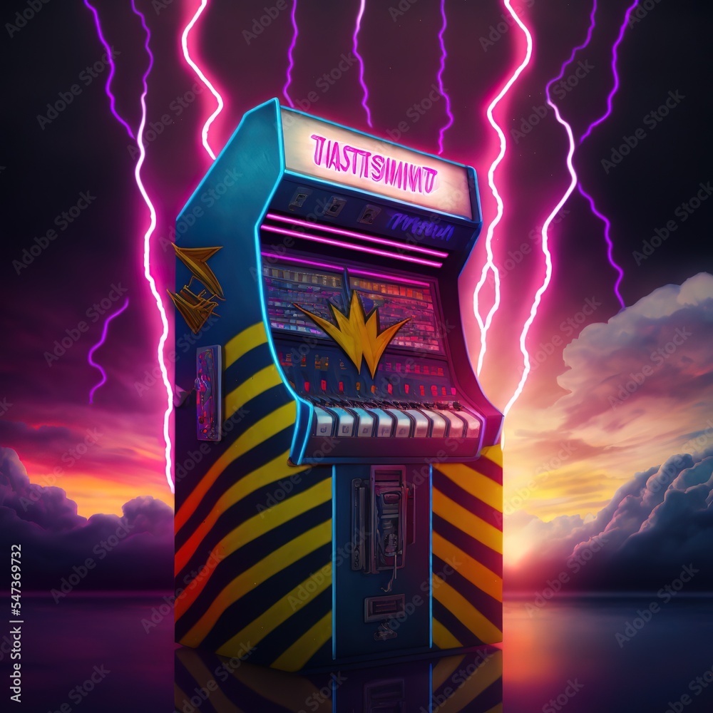 Synthwave VHS cassette illustration in 80s style Stock-Illustration ...