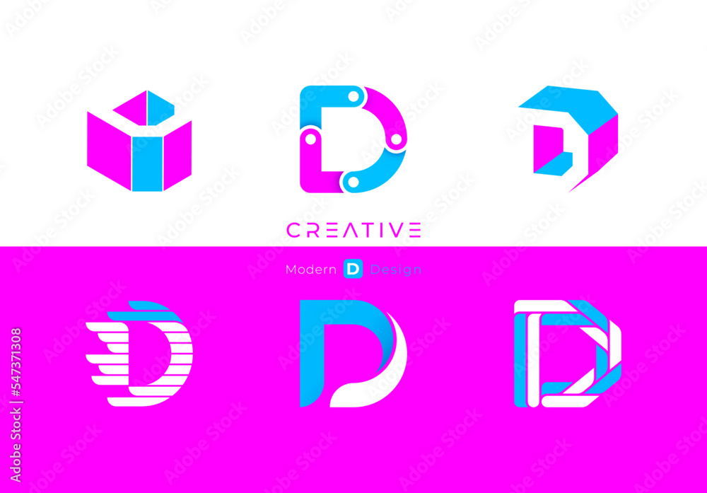 Letter D, modern alphabet, fonts, characters design, vector ...