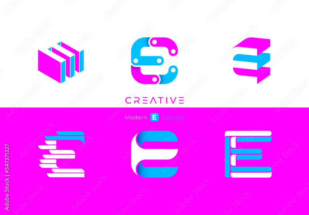 Letter E, modern alphabet, fonts, characters design, vector ...