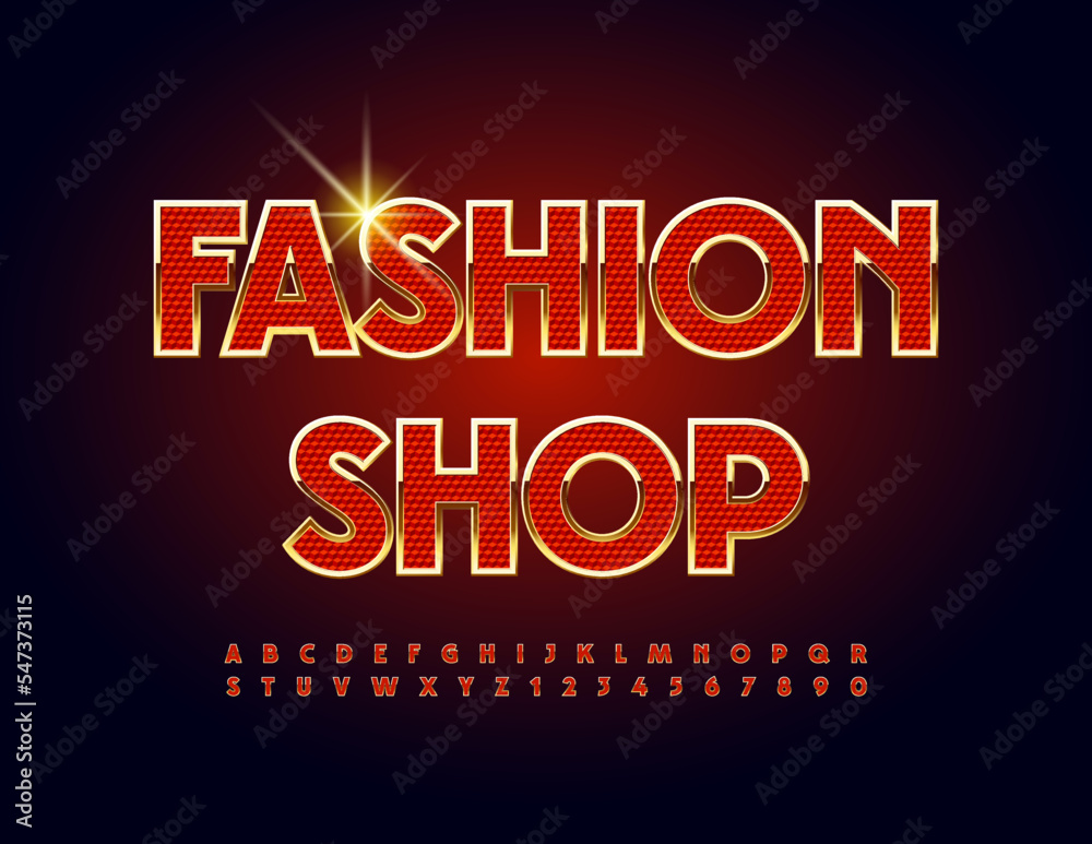 Vector elite emblem Fashion Shop. Chic Font. Modern Luxury Alphabet ...