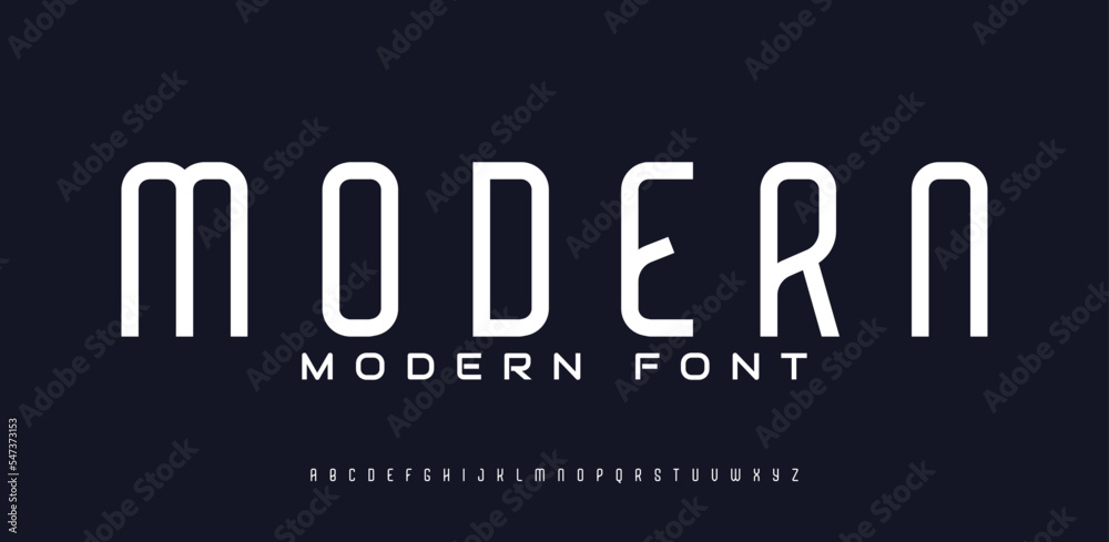 Tech font and Modern alphabet. Future logo typo. Minimal urban font ...