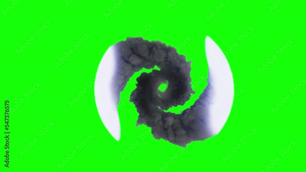 a magic portal appears. a magic portal on a green background. front ...