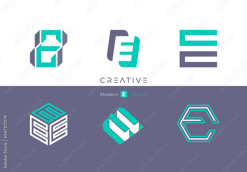 Letter E, modern alphabet, fonts, characters design, vector ...