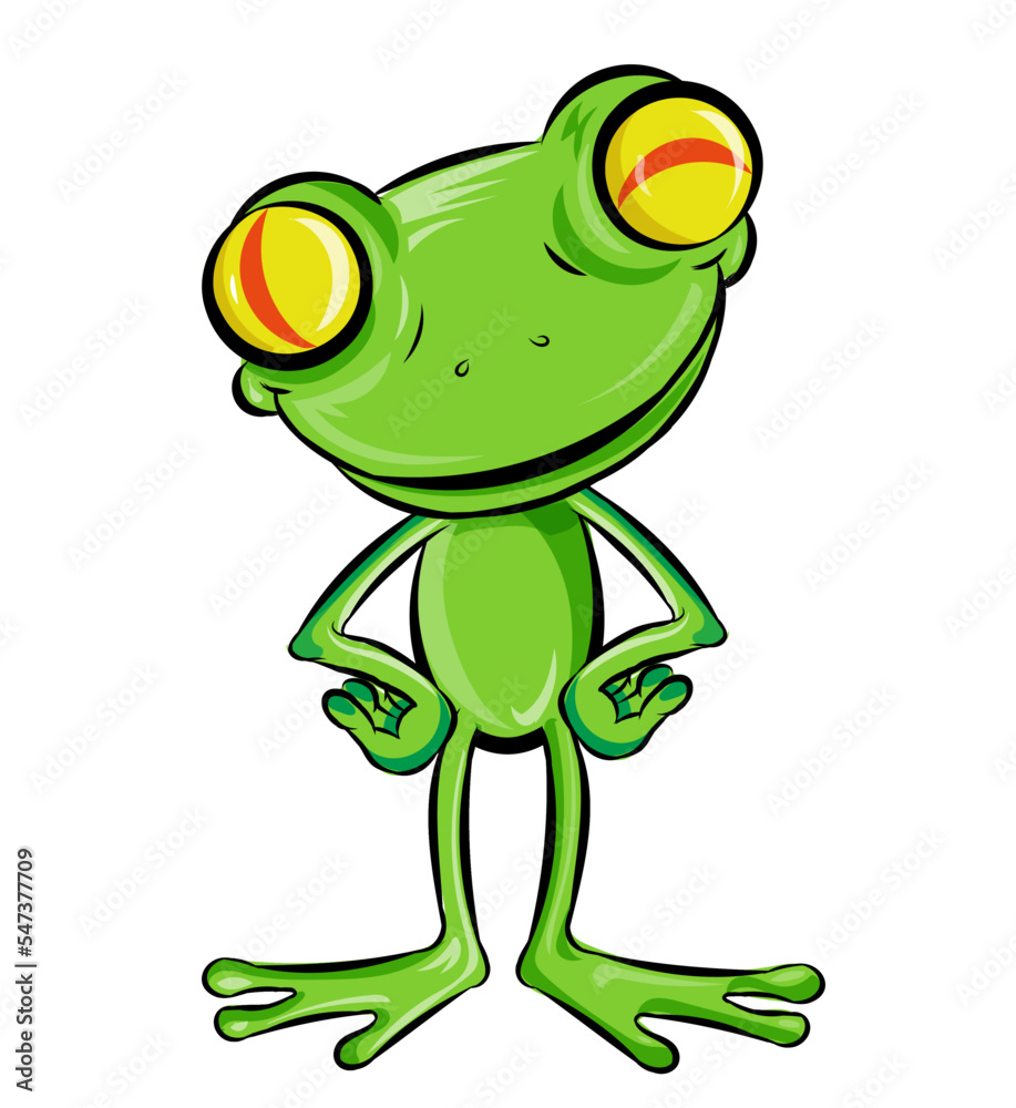 Frog Cartoon Character . isolated on white Stock Vector | Adobe Stock