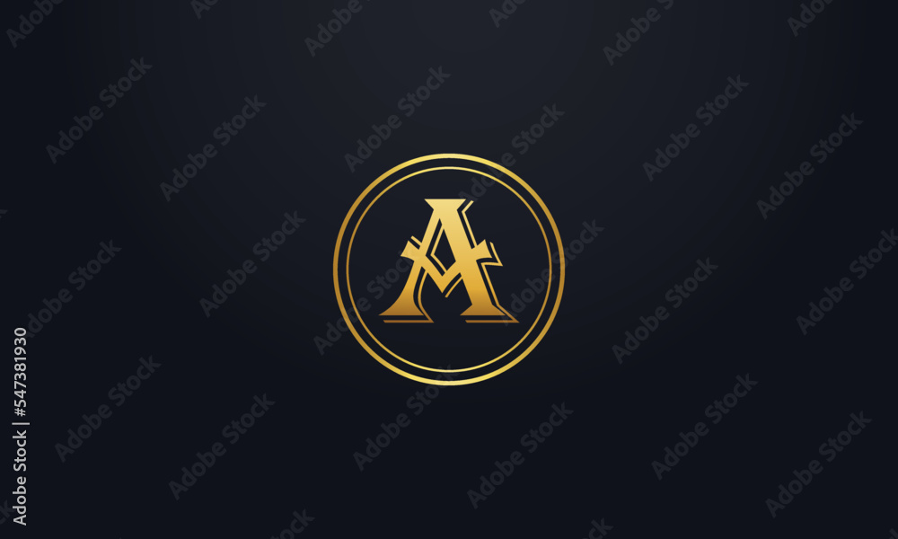 Circle icon letter and golden circle favicon vector and luxury golden ...