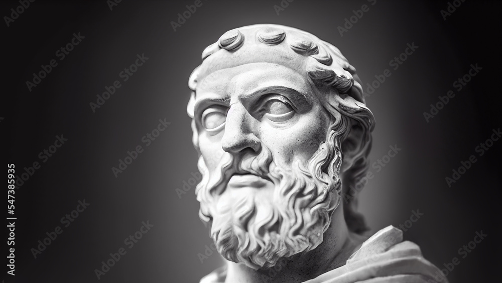 Illustration of the sculpture of Plato. The Greek philosopher. Plato is ...