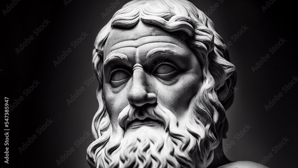 Illustration of the sculpture of Plato. The Greek philosopher. Plato is ...